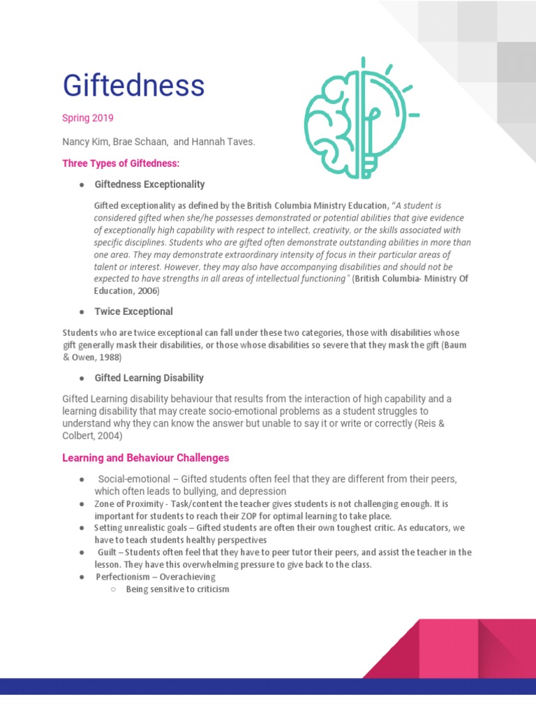 Brochure | PDF | Intellectual Giftedness | Gifted Education