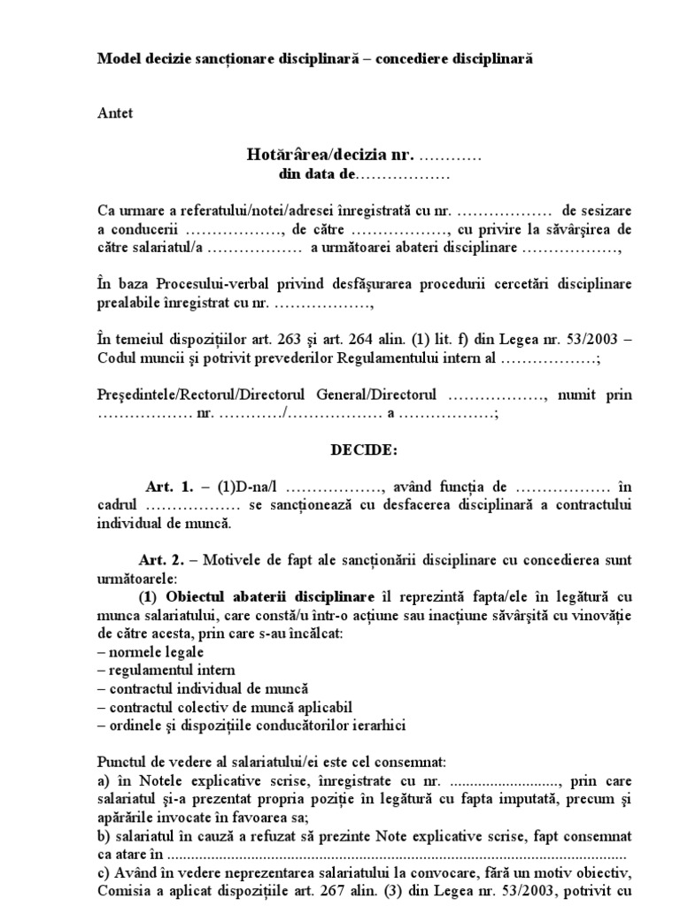 Model De Decizie Internă : Exemple de cahier des charges à télécharger ...