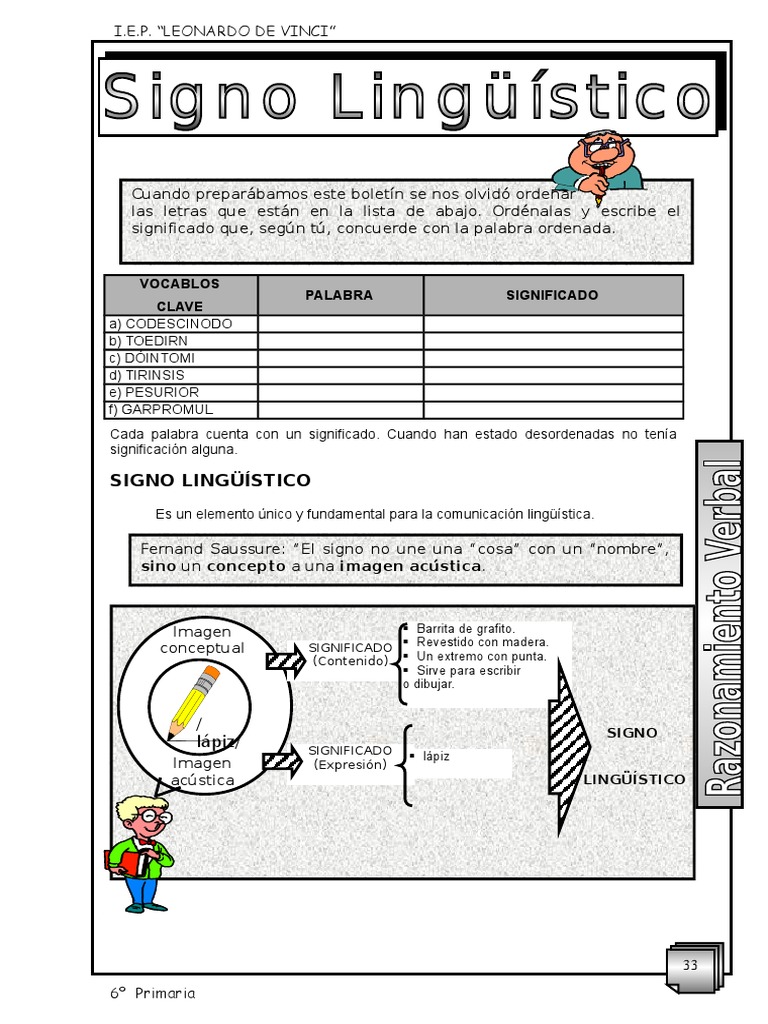 SIGNO LINGUÍSTICO | Diccionario | Lingüística