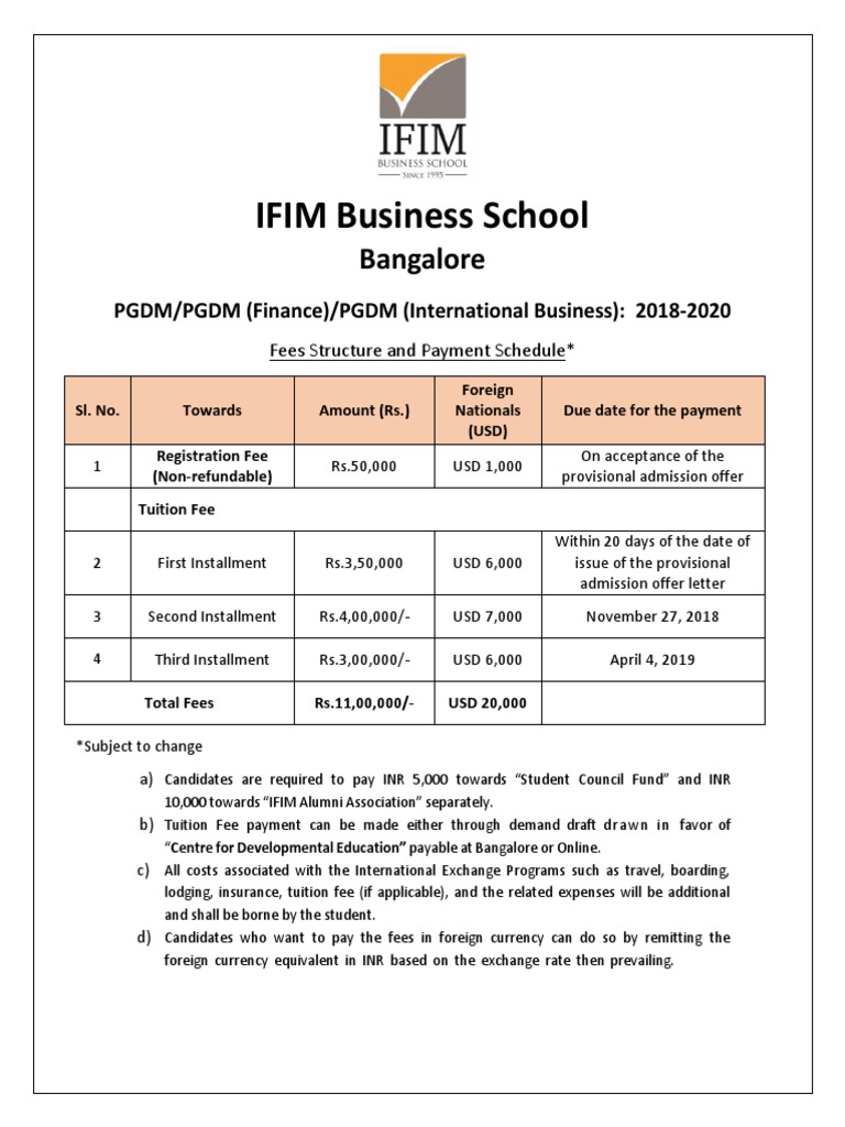 IFIM Business School: Bangalore | PDF