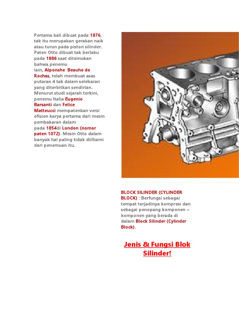 Jenis dan Fungsi Blok Silinder | PDF