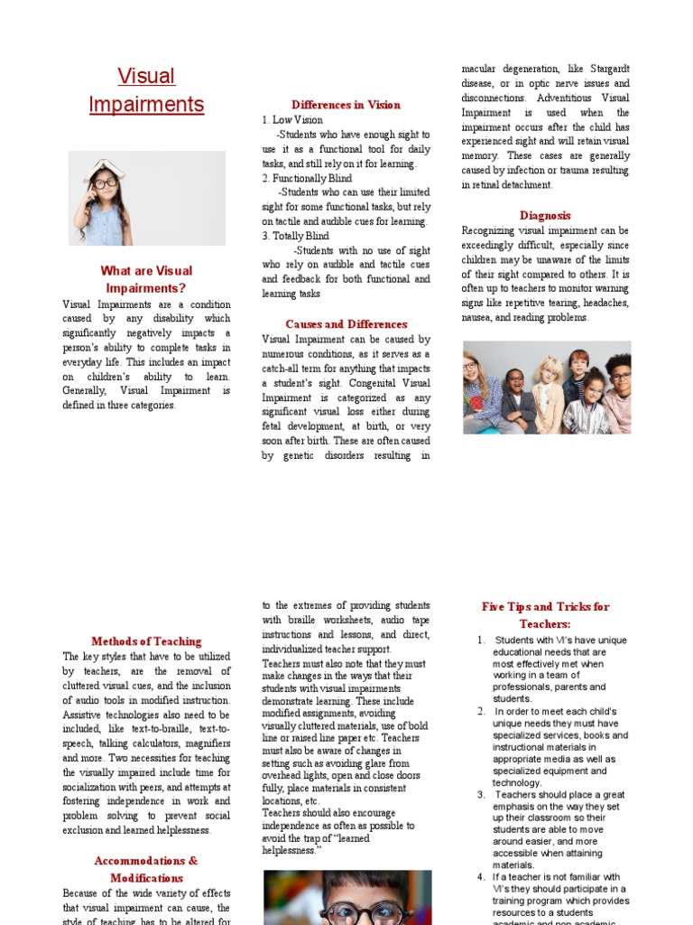Visual Impairments Brochure | PDF | Visual Impairment | Teachers