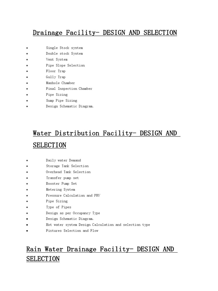 Plumbing System Design Content | PDF