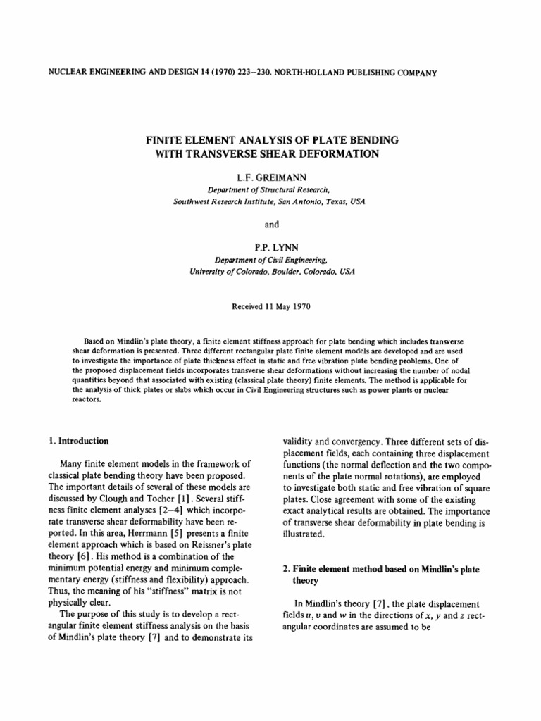 Flat Slab by Fem | PDF | Bending | Finite Element Method