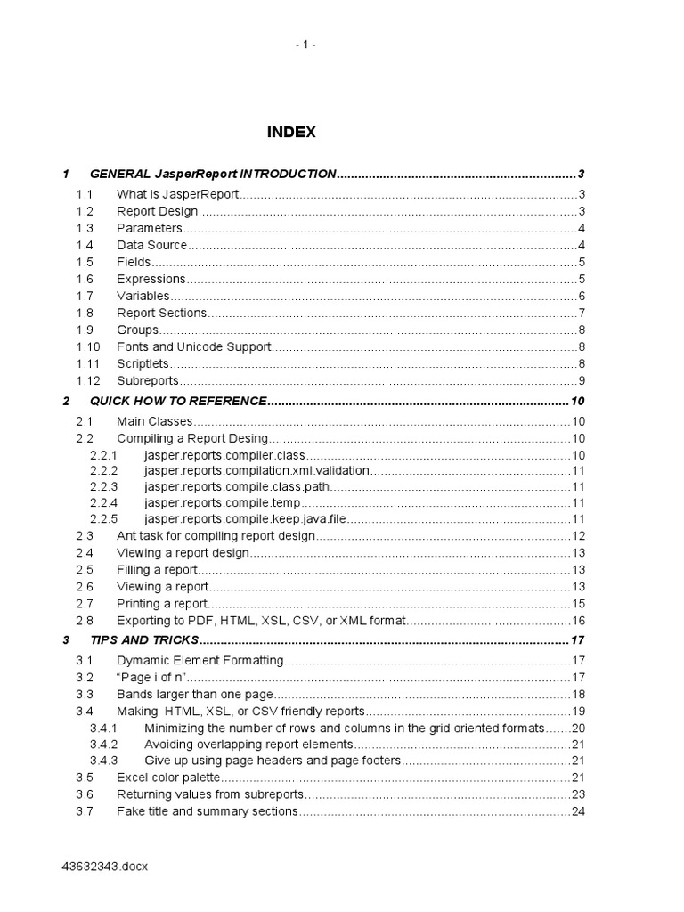 Index: Jasper Report - Tutorial (English Version) | PDF | Data Serialization Formats | Class ...