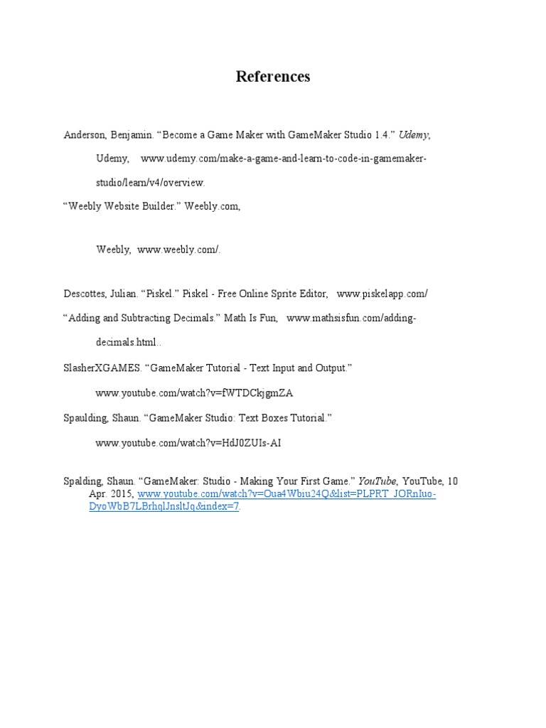 References 1 | PDF | Games & Activities