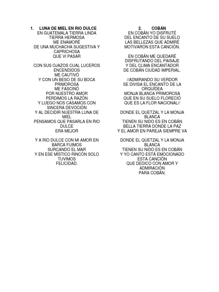 10 Canciones Folcloricas | PDF | Guatemala | Entretenimiento (general)