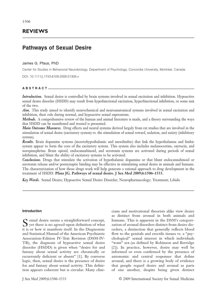 Pathways of Sexual Desire | PDF | Reward System | Norepinephrine