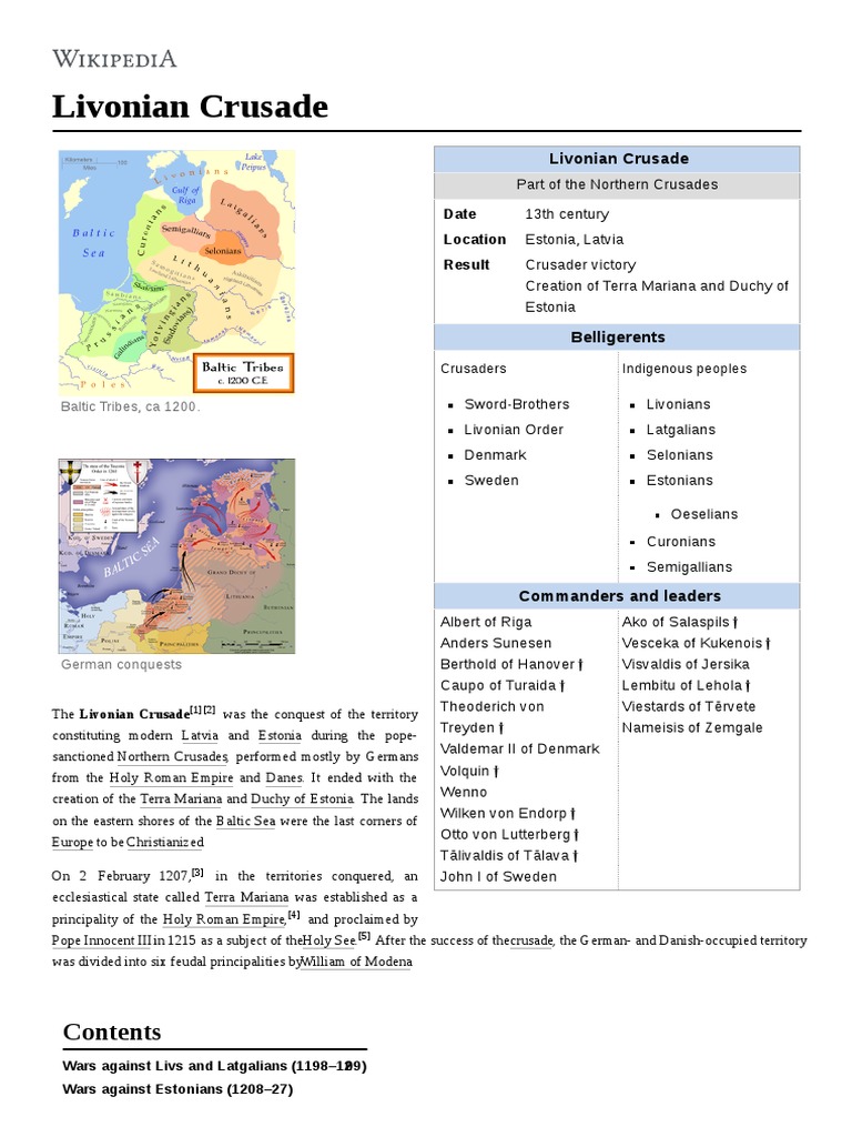 Livonian Crusade | PDF | Baltic States | Crusades