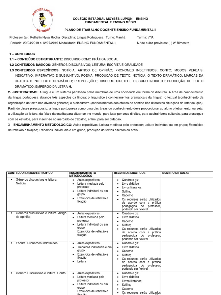 PTD 7 Ano | PDF | Livros | Pedagogia