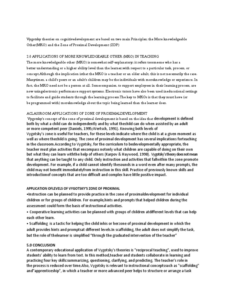 Vygotsky Ideas of Teaching | PDF | Behavior Modification | Cognition