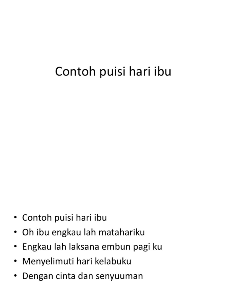 Contoh Puisi Hari Ibu Pdf