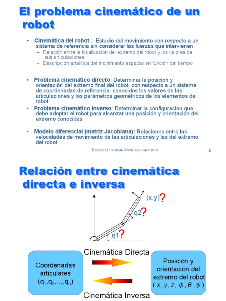 Tema 4 Cinematica Directa | PDF | Cinemática | Matriz (Matemáticas)
