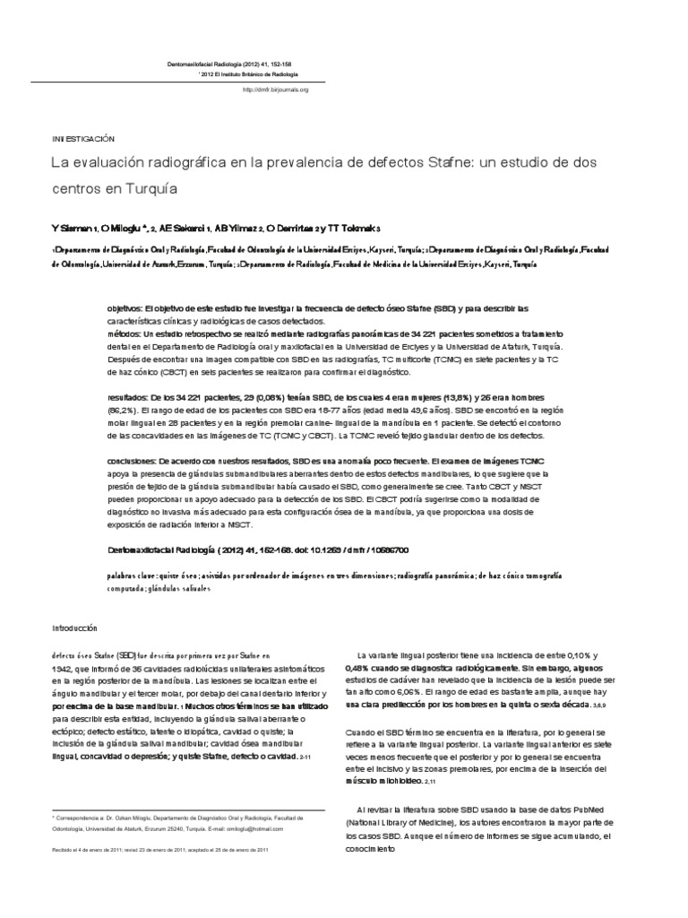 3.STAFNE BONE DEFECT - En.es PDF | PDF | Ct Scan | Radiología