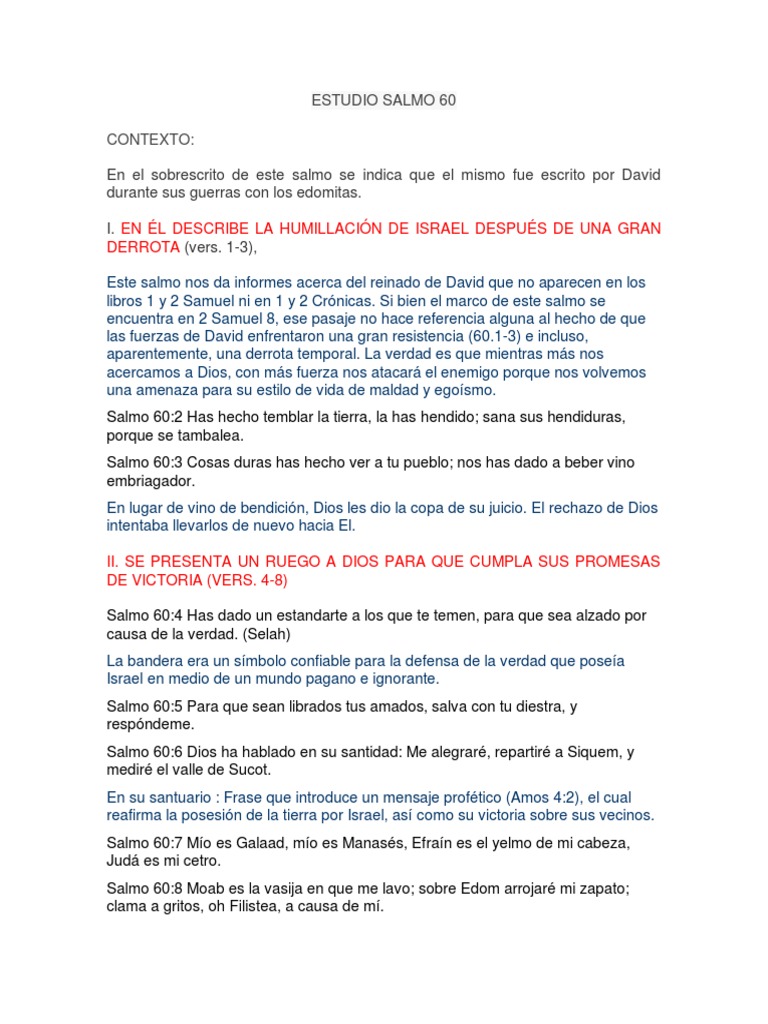 Salmo 60 | PDF | Salmos | David
