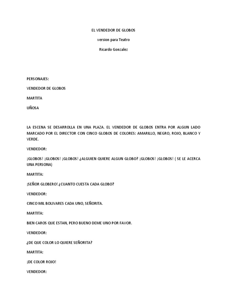 El Vendedor de Globos | PDF