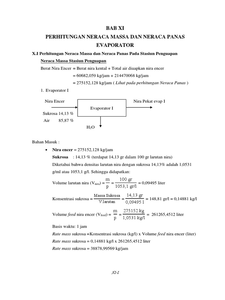 Neraca Massa dan Energi Evaporator Gula | PDF | Sains & Matematika