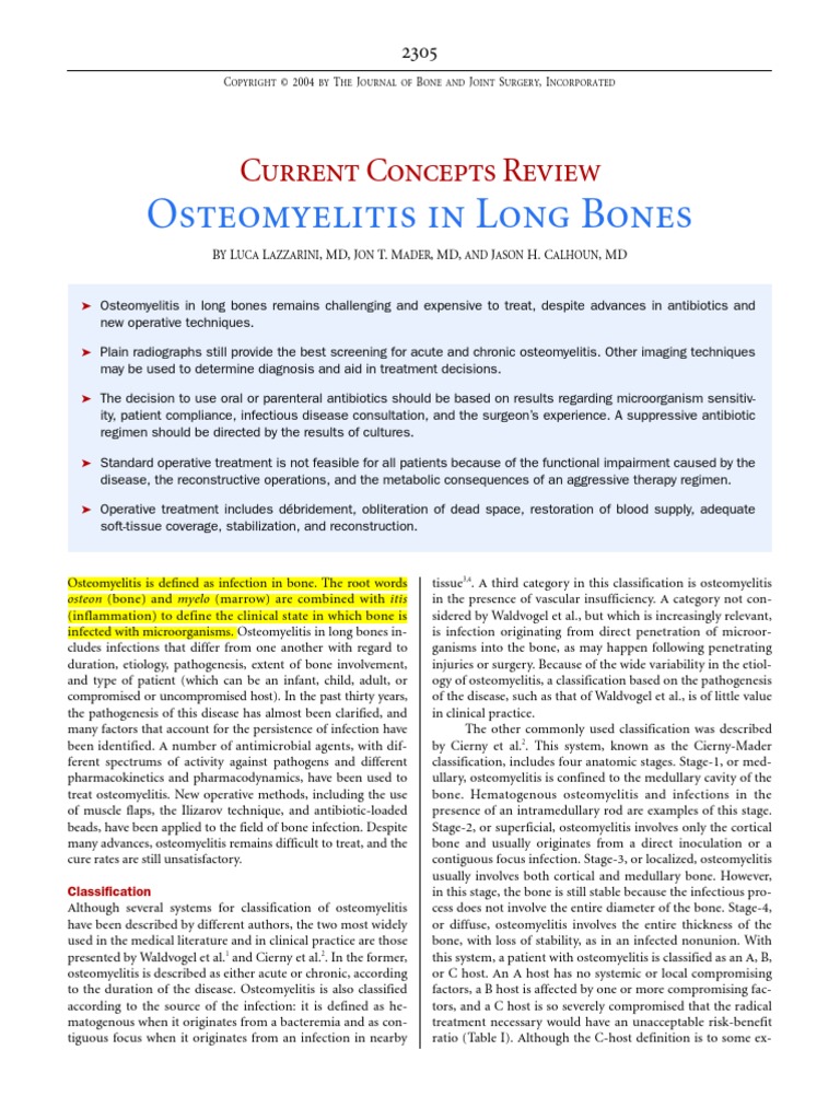 Osteomyelitis in Long Bones | PDF | Infection | Staphylococcus