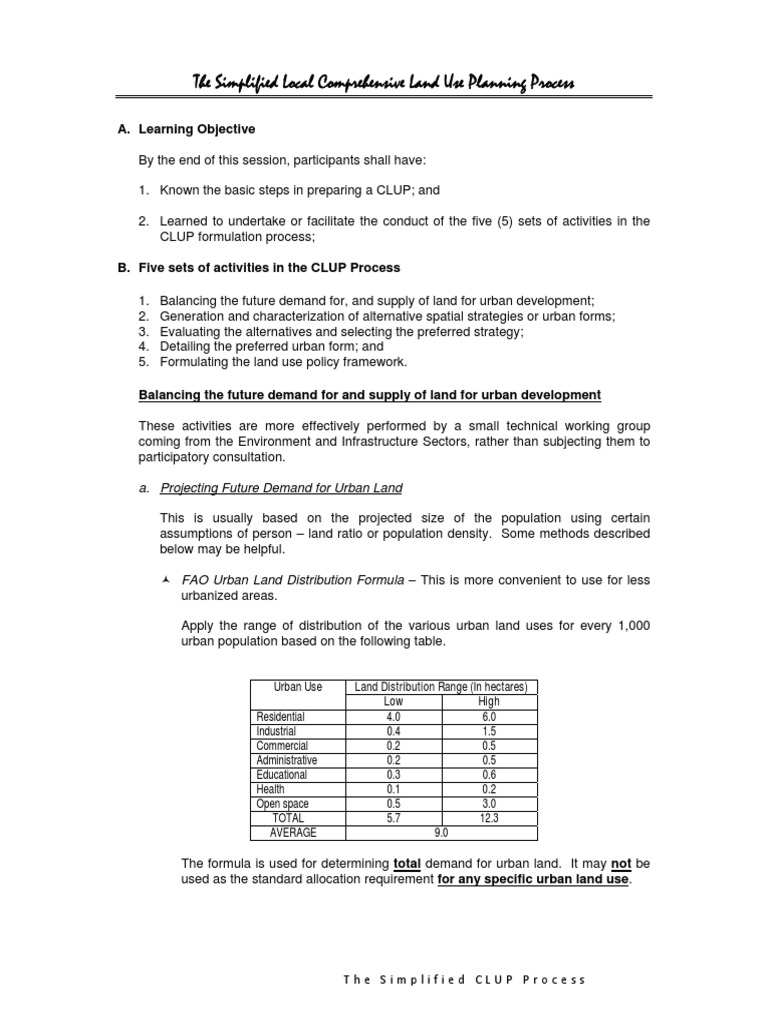 The Simplified CLUP Process | PDF | Cost–Benefit Analysis | Economic Growth