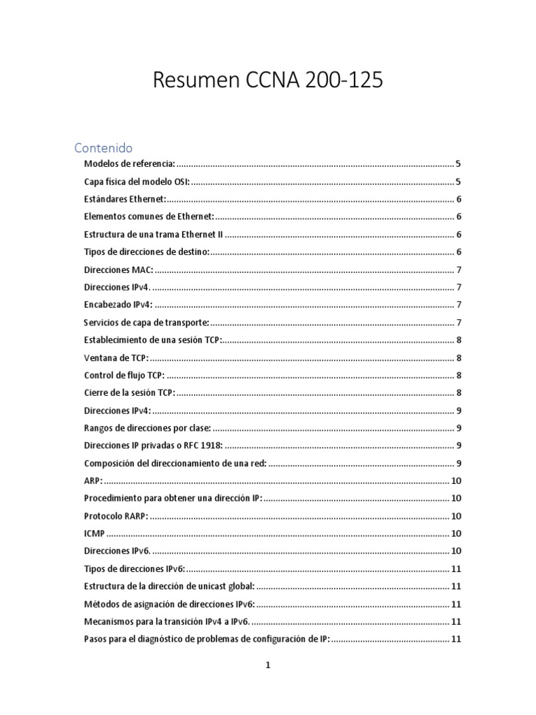 Cisco CCNA R&S Resumen | PDF | Dirección IP | Enrutador (Computación)