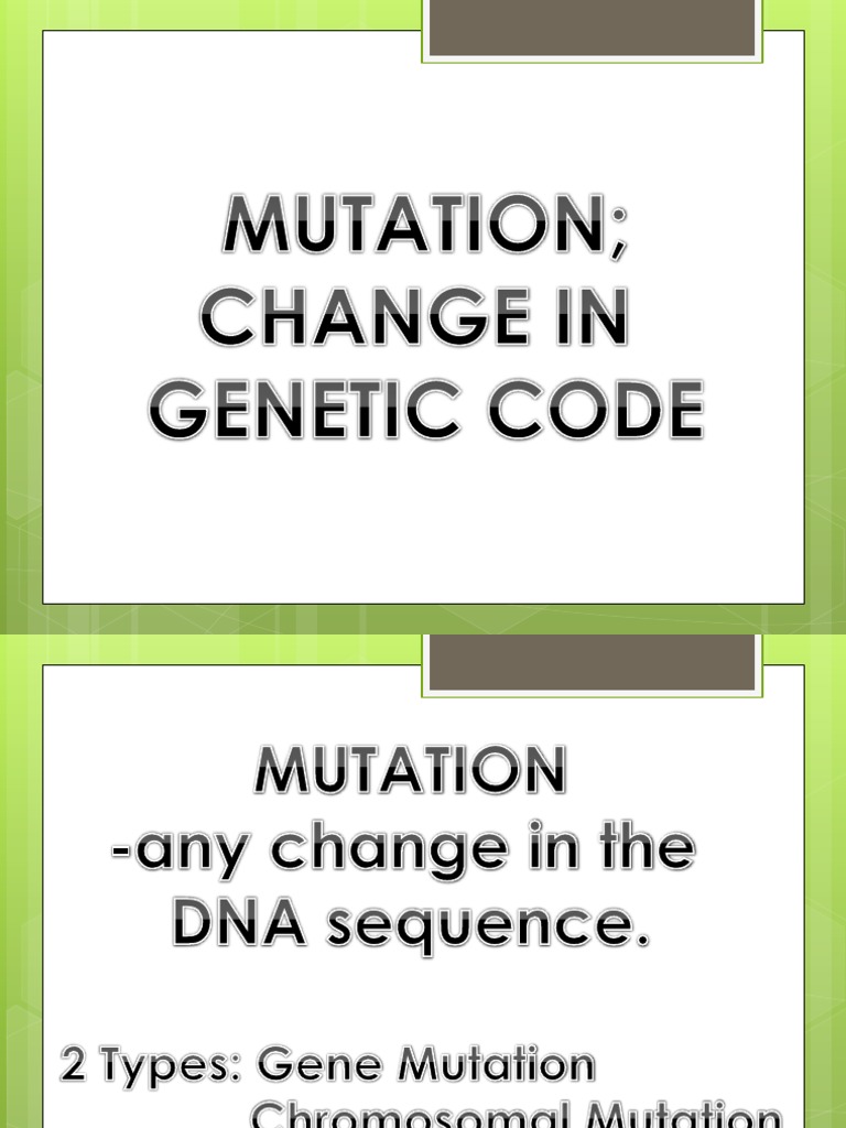 Mutation Powerpoint | PDF | Deletion (Genetics) | Mutation