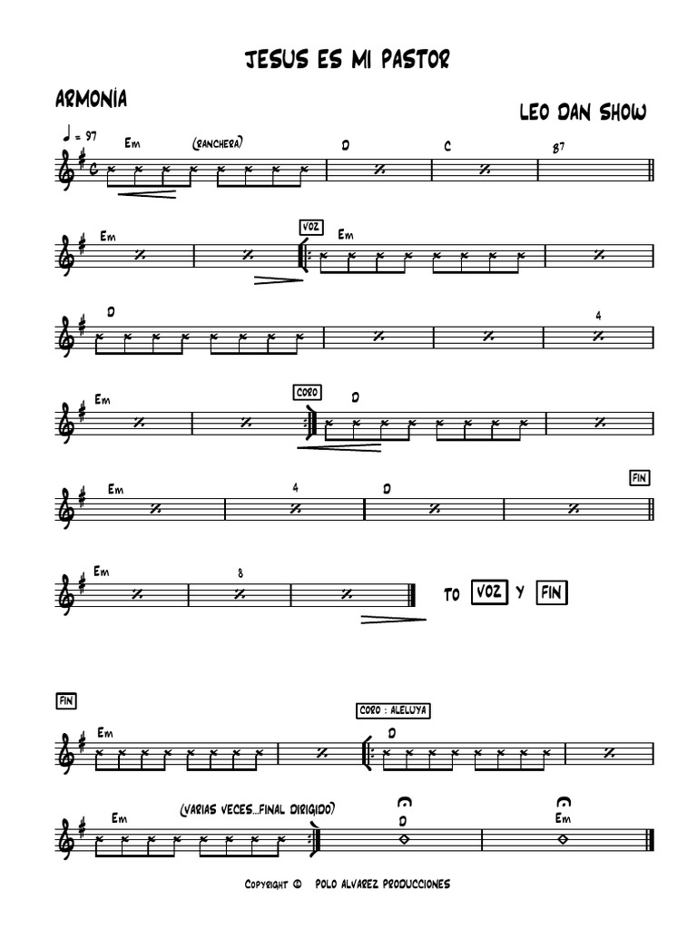 Jesus Es Mi Pastor, Armonia Leo - Full Score | PDF