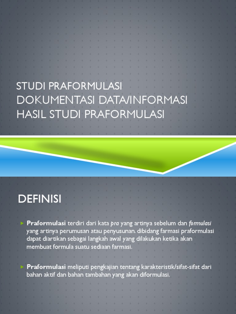 Preformulasi | PDF