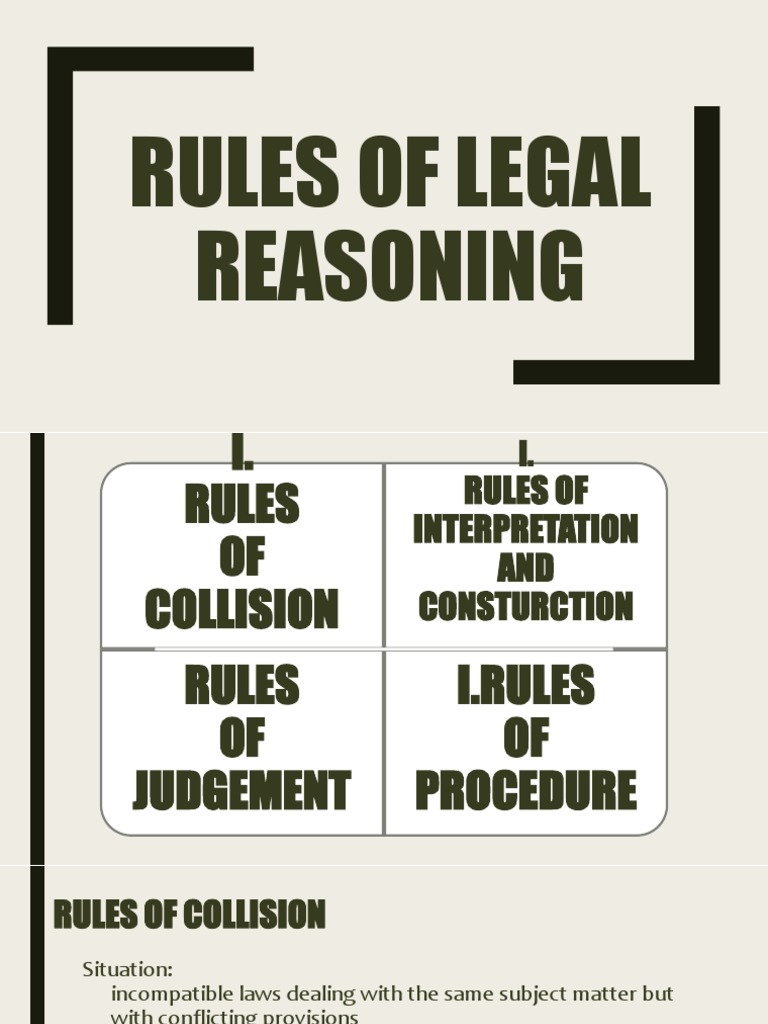 Rules of Legal Reasoning | PDF | Judgment (Law) | Supreme Courts