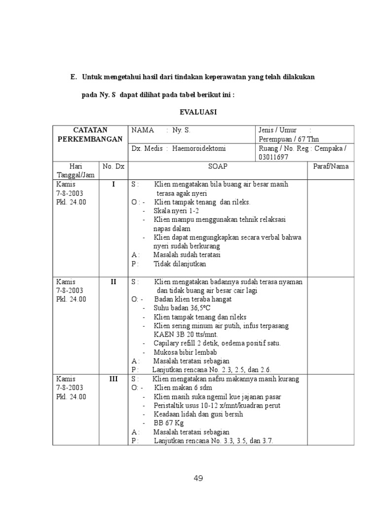 Tabel Catatan Perkembangan | PDF