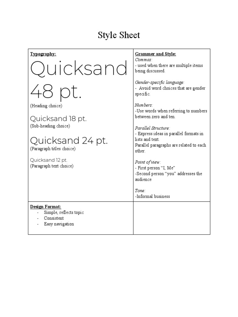 Style Guide for Typography and Tone | PDF