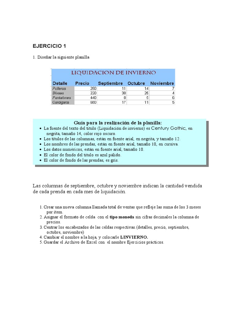Ejercicios Basicos Excel | PDF | Microsoft Excel | Hoja de cálculo