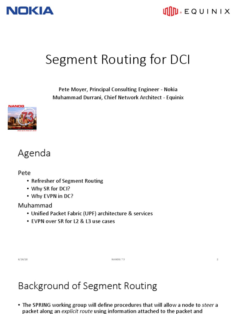 Moyer Segment Routing For v1 | PDF | Multiprotocol Label Switching | Networking