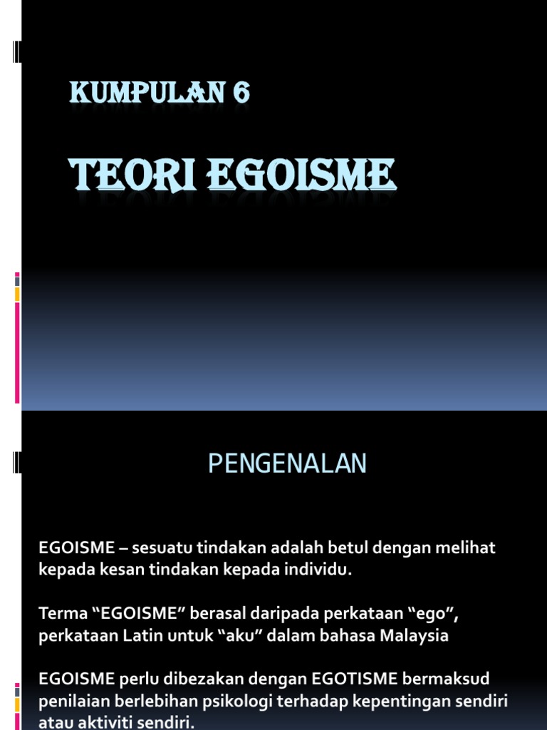Teori Egoisme | PDF