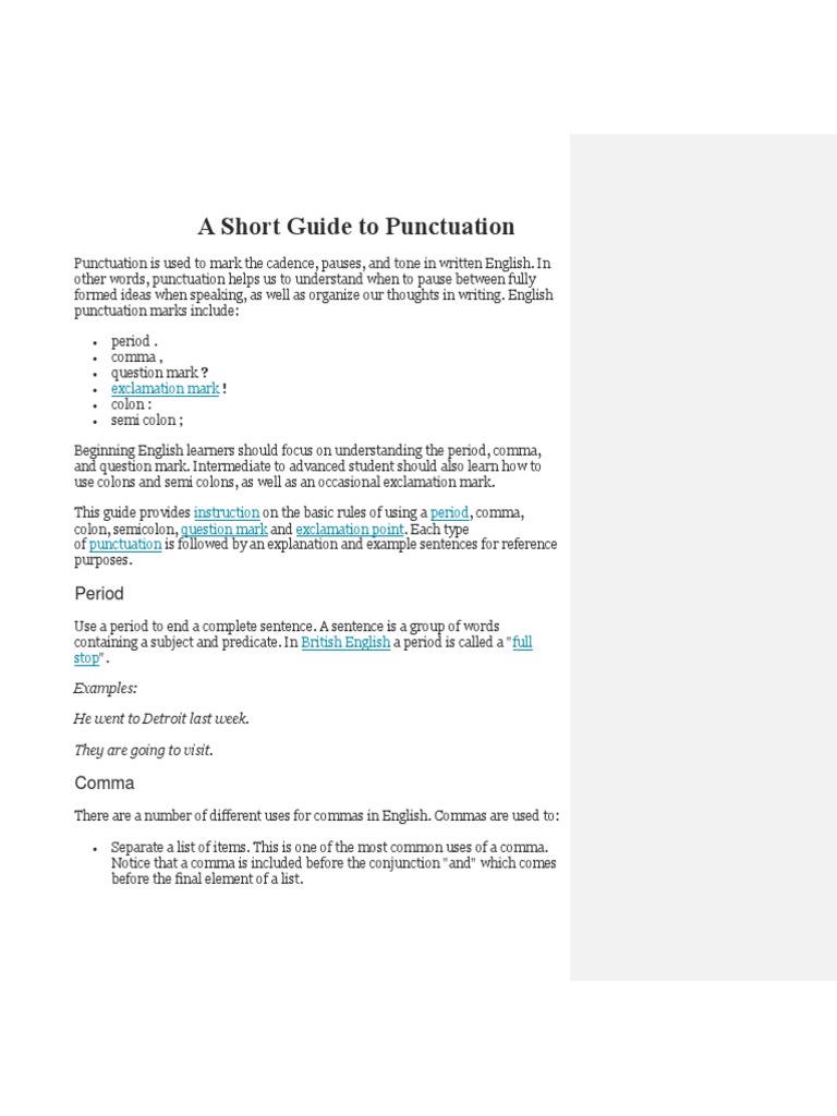 Essential Punctuation Guide for Writers | PDF | Punctuation | Comma
