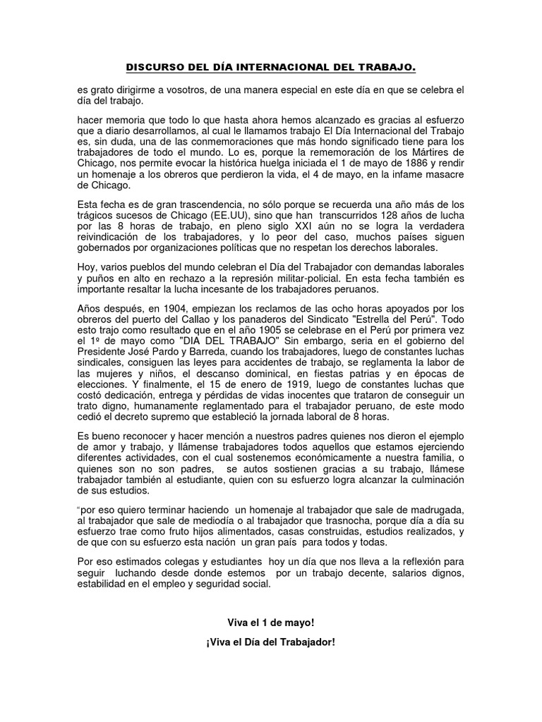 Imprimir Dia Del Trabajo | PDF | Gobierno