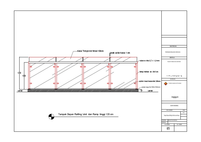 Tampak Depan Railing Void Dan Ramp | PDF