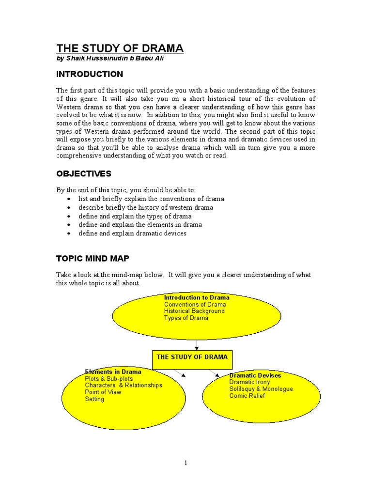 The Study of Drama - Modle For Drama Club | PDF | Tragedy | Play (Theatre)