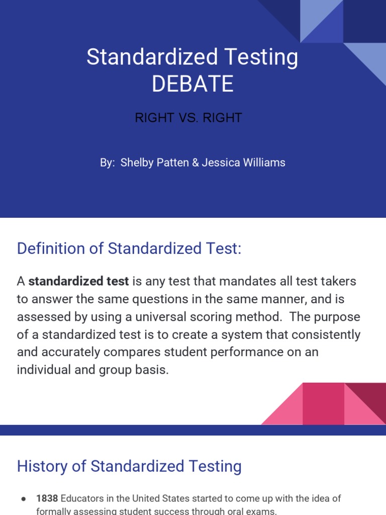 Ethics Standardized Test Debate | PDF | Standardized Tests | Test ...