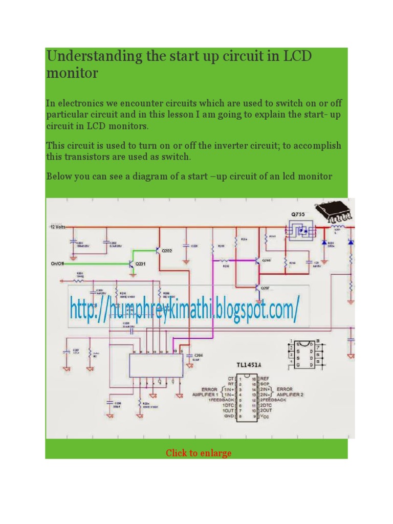 LCD Monitor Startup Circuit Explained | PDF | Computers
