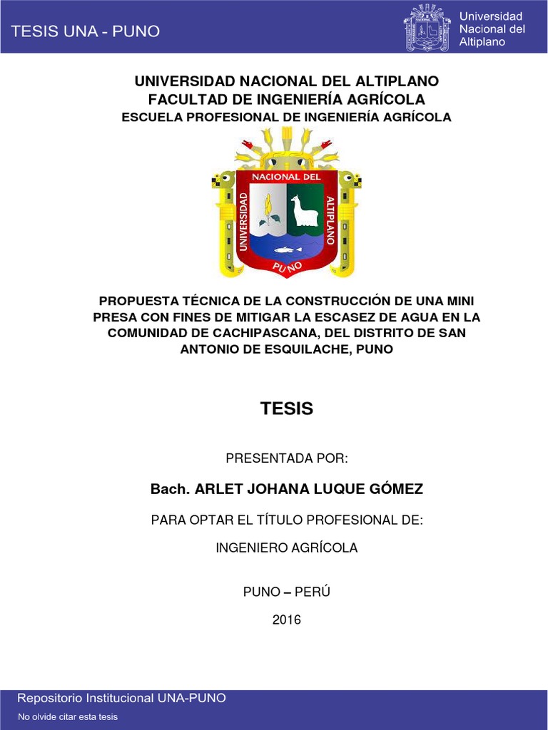 Construcción de Mini Presa en Puno | PDF | Represa | Reservorio