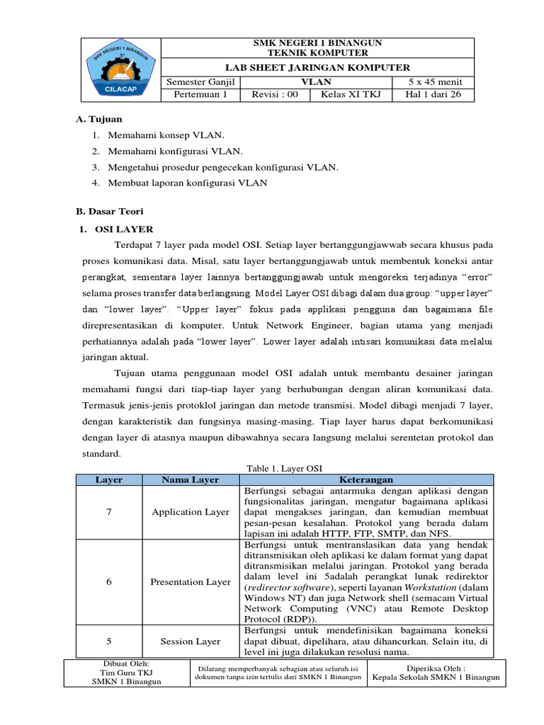 VLAN dan OSI Layer dalam Jaringan | PDF