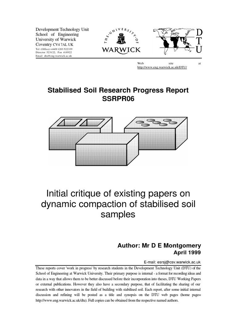 Initial Critique of Existing Papers On Dynamic Compaction of Stabilised ...