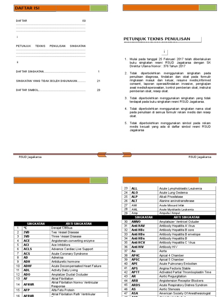Daftar Singkatan Dan Symbol | PDF