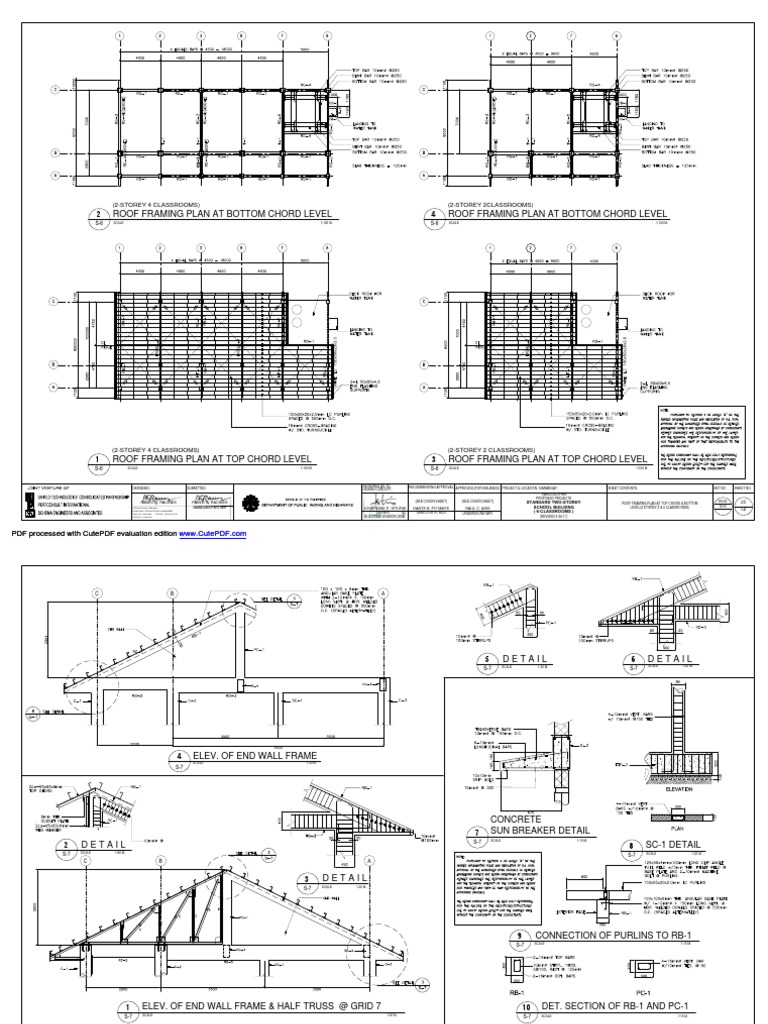 Roof Framing Plan for School Building | PDF | Structural Engineering ...