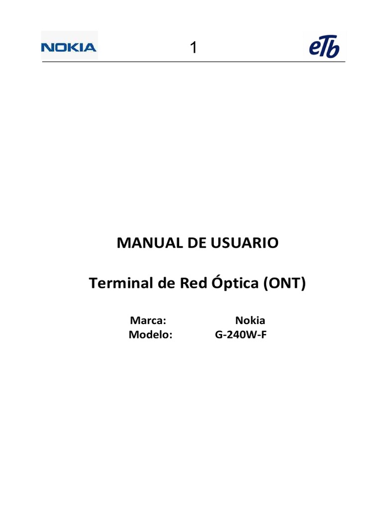 Nokia-G-240w-F Manual | PDF | Wifi | Internet
