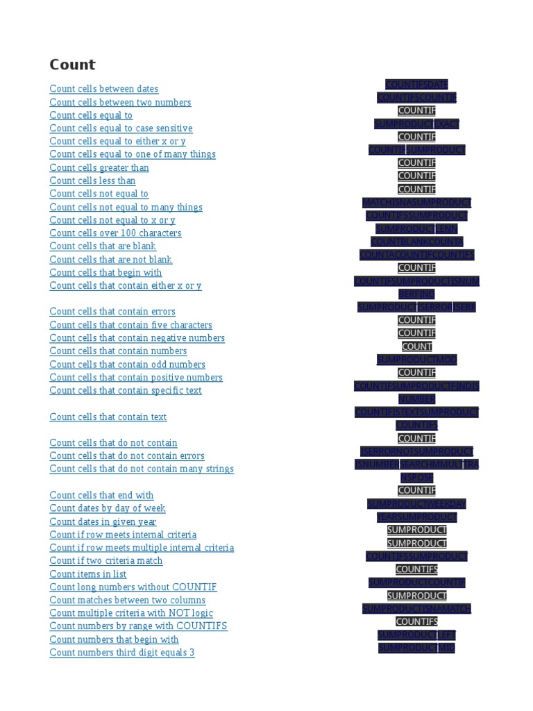 Count: Countif Countif Countif Countif Countif | PDF | Microsoft Excel ...