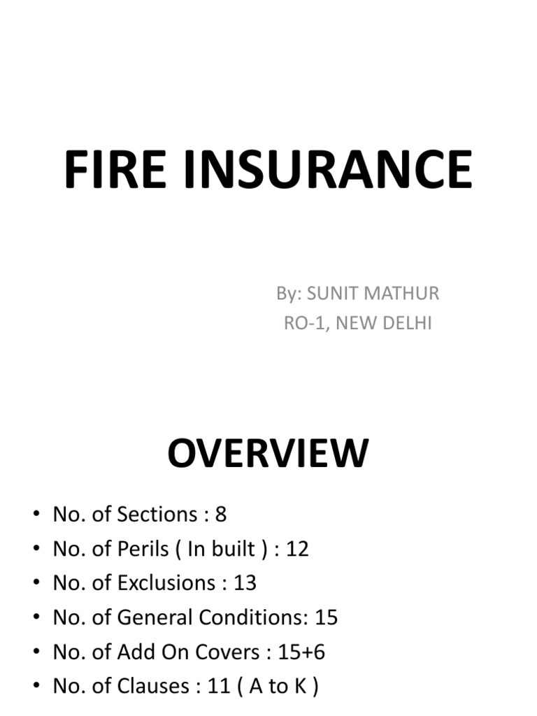 Fire Insurance | PDF | Insurance Policy | Insurance