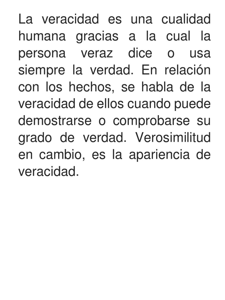 Valor de La Veracidad | PDF