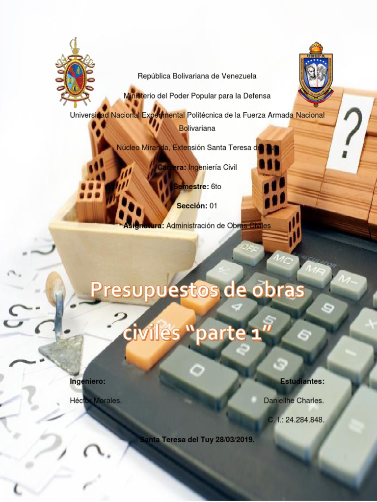 Presupuestos de Obras Civiles (Informe) | PDF | Presupuesto | Ingeniero civil