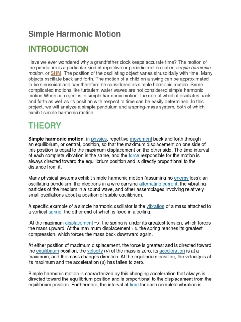 Simple Harmonic Motion | PDF | Business